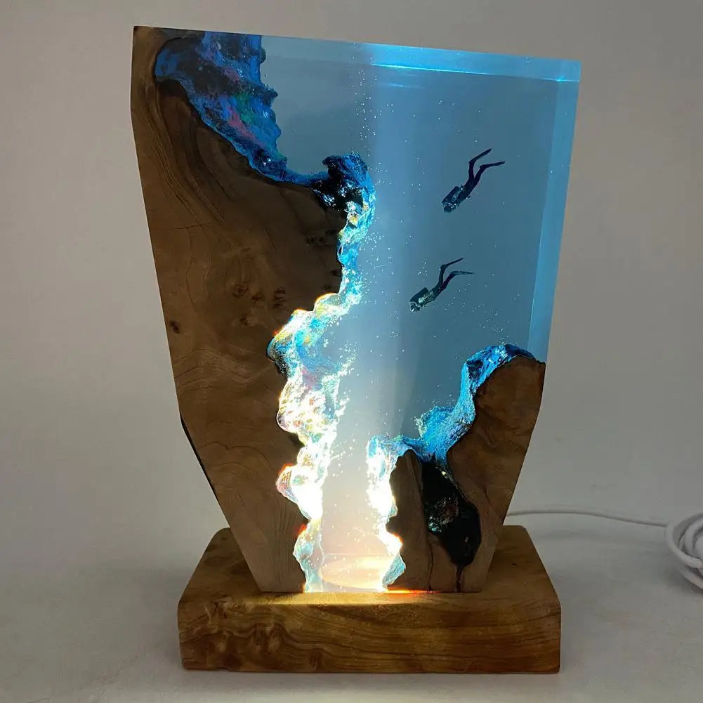Tranquil Wood Resin Night Light – Vhailo