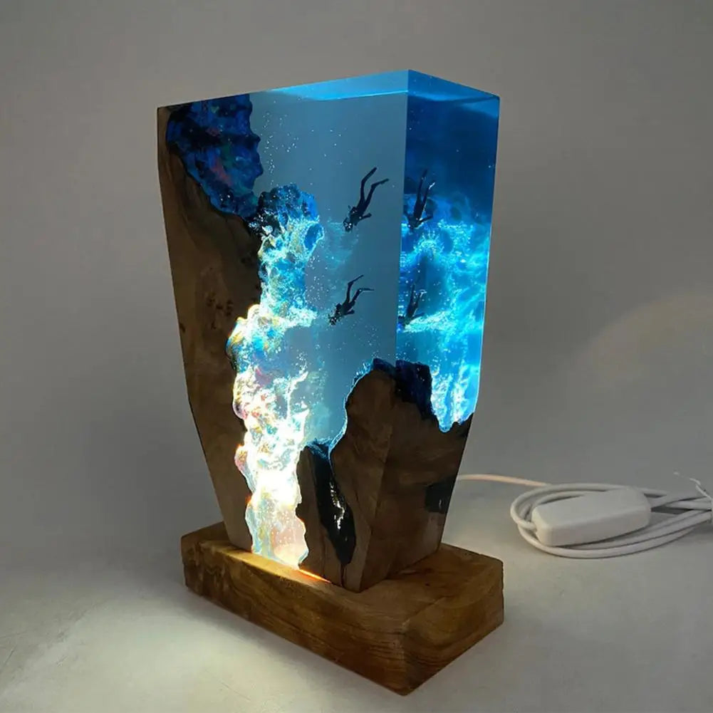 Tranquil Wood Resin Night Light – Vhailo