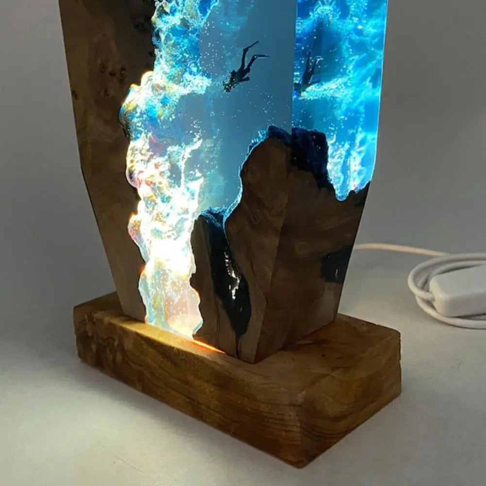 Tranquil Wood Resin Night Light – Vhailo